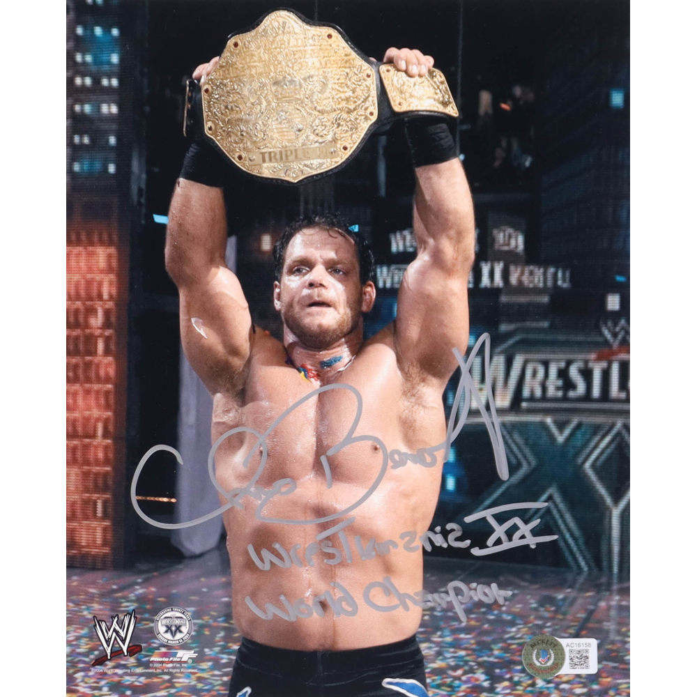 Chris Benoit Signed WWE 8x10 Photo Inscribed "Wrestlemania XX World ...