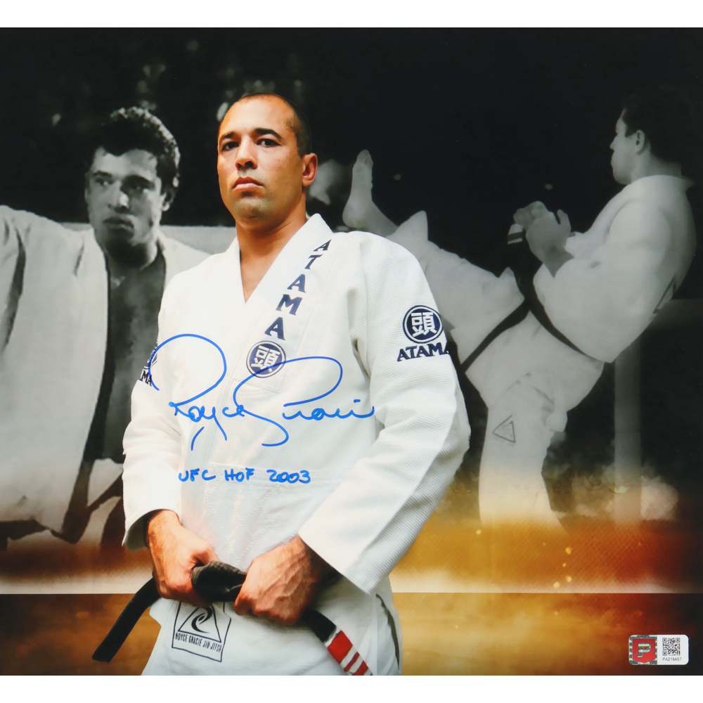 Royce Gracie Signed UFC 11x11 Photo Inscribed "UFC HOF 2003" (PA COA ...