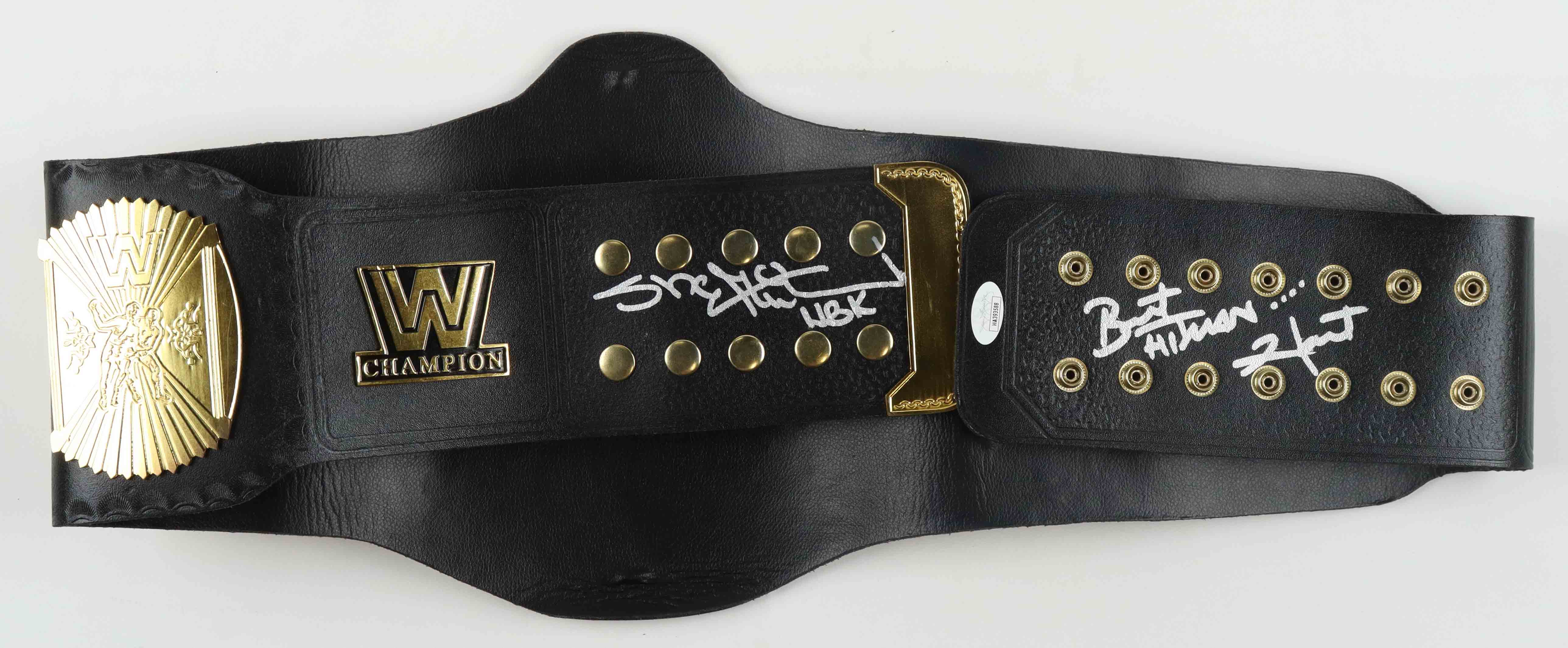 Bret Hart & Shawn Michaels Signed WWE World Heavyweight Wrestling ...