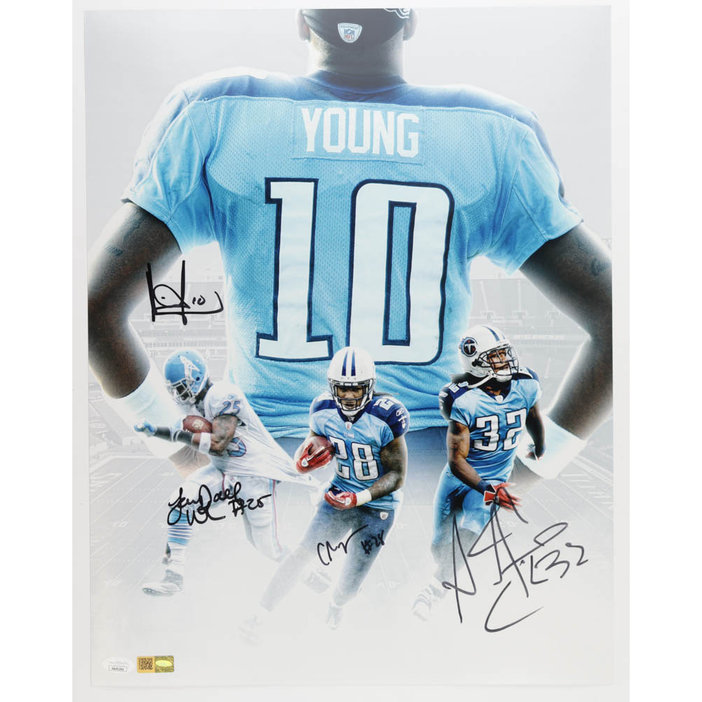 Titans 16x20 Photo Signed By (4) with Vince Young, Christ Johnson, Adam ...