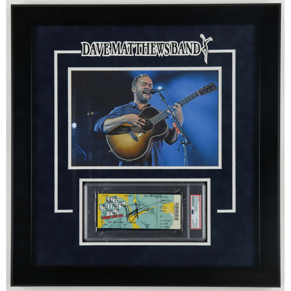 Dave Matthews Signed 2016 Summer Tour Encapsulated Ticket Display With ...