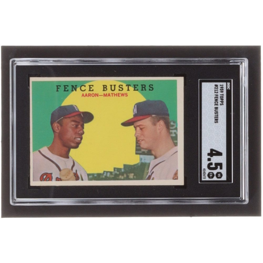 Hank Aaron / Eddie Mathews 1959 Topps #212 Fence Busters (SGC 4.5 ...