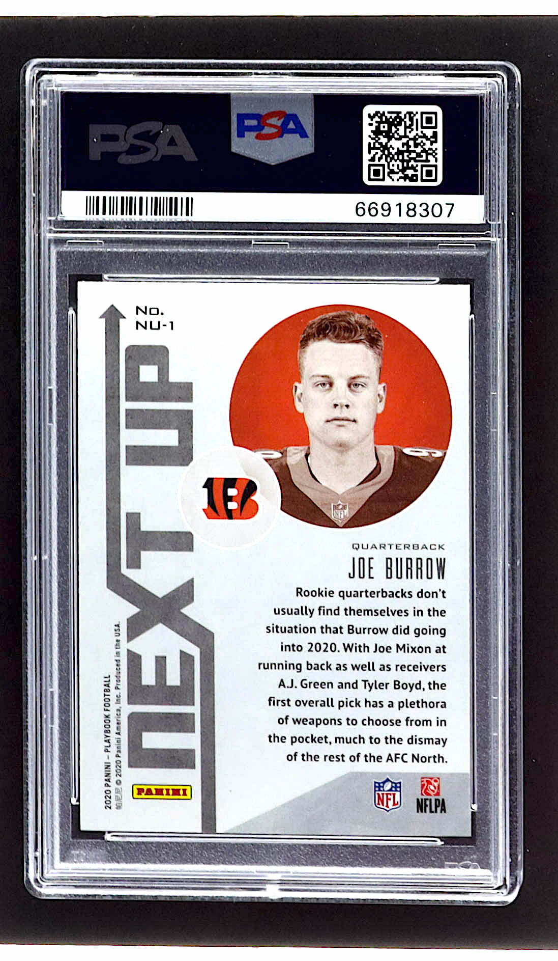 Joe Burrow 2020 Panini Playbook Next Up #1 (PSA 10) | Pristine Auction