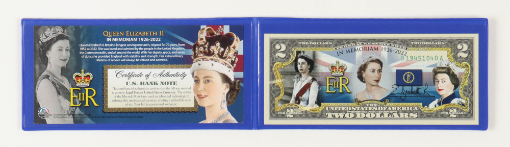Queen Elizabeth II Genuine Legal Tender Colorized U.S. $2.00 Two Dollar ...