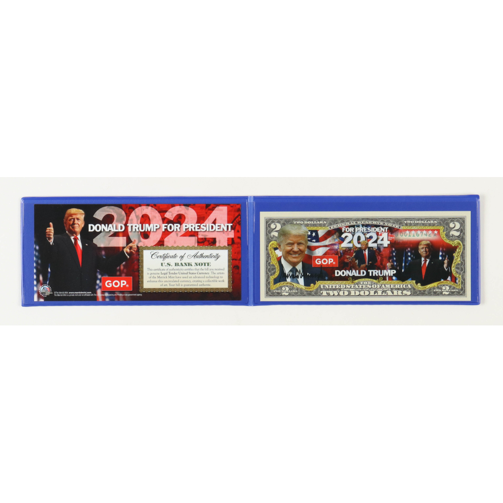 Donald Trump Genuine Legal Tender Colorized U.S. $2.00 Two Dollar Bill ...
