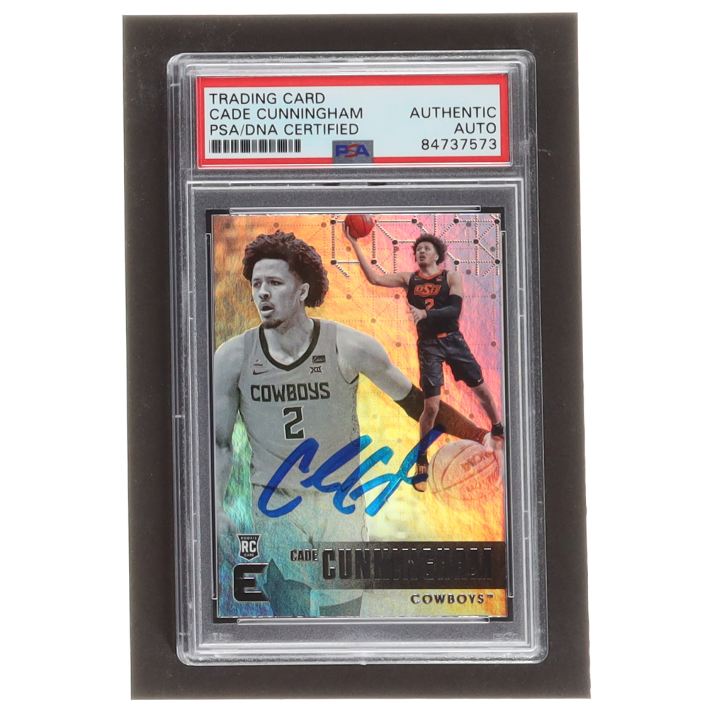 Cade Cunningham Signed 2021-22 Panini Chronicles Draft Picks #101 / Essentials RC (PSA ...