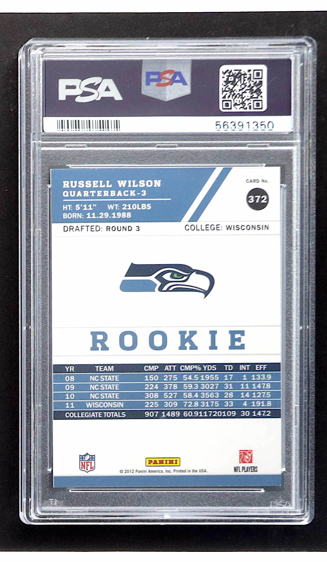 Russell Wilson 2012 Score #372A RC (PSA 9) | Pristine Auction