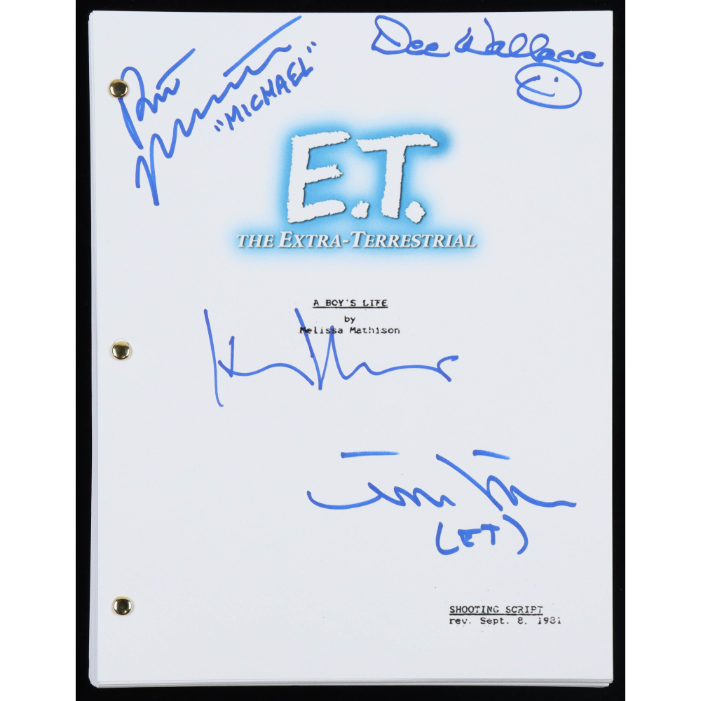 "E.T. The Extra-Terrestrial" Movie Script Signed By (4) with Dee ...
