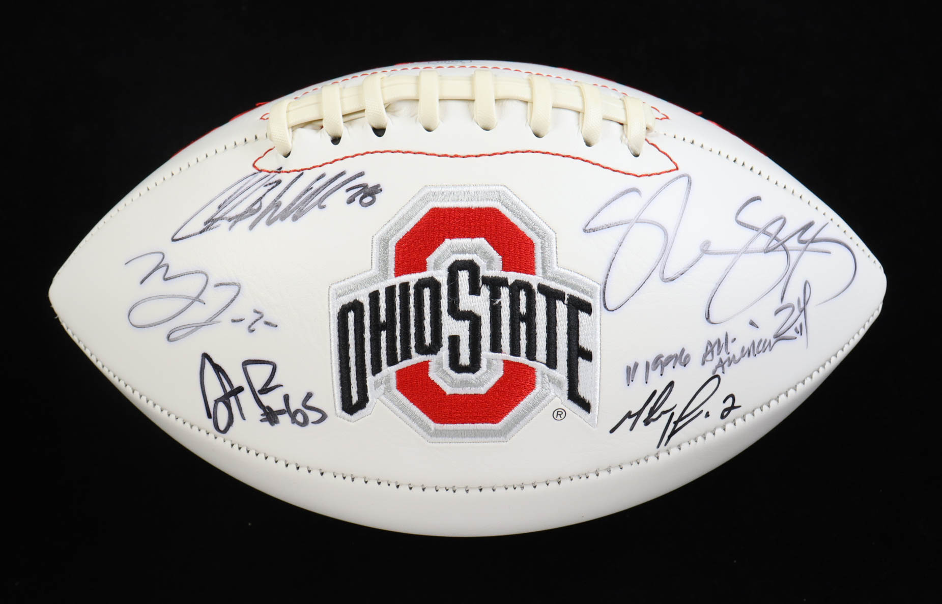 Ohio State Buckeyes Logo Football Signed By (5) with Marshon Lattimore ...