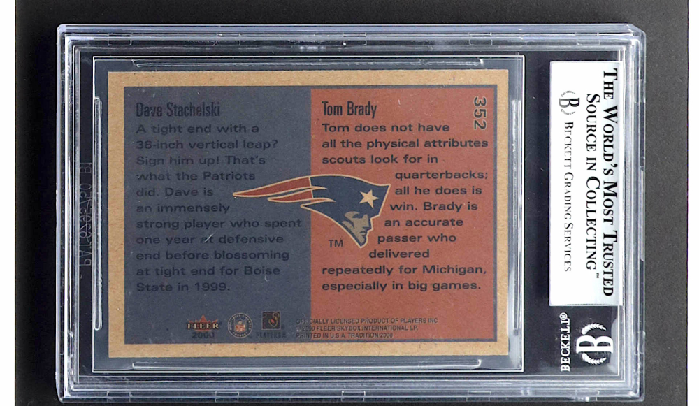 David Stachelski / Tom Brady 2000 Fleer Tradition #352 RC (BGS 8.5 ...