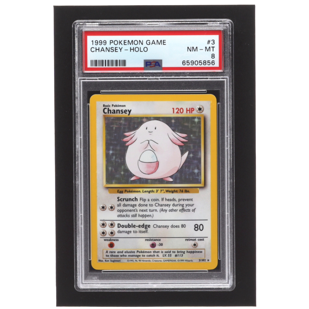 Chansey Pokemon 1999 Base Set Unlimited #3 Holo (PSA 8) | Pristine Auction