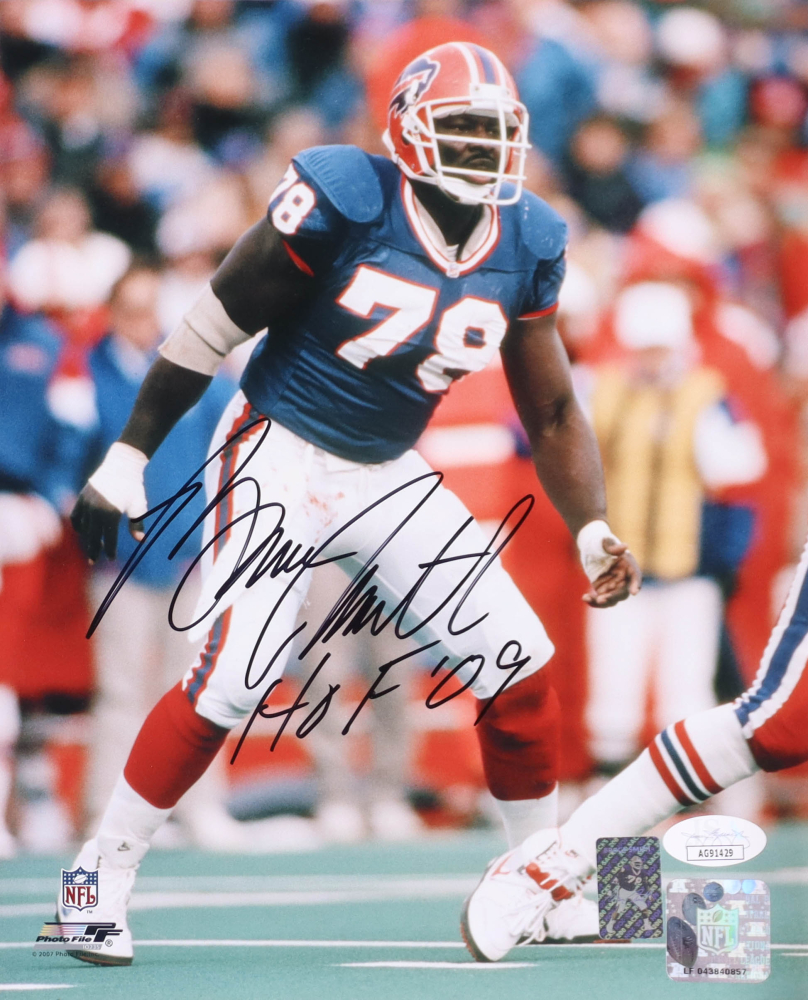 Bruce Smith Signed Bills 8x10 Photo Inscribed "HOF '09" (JSA & Smith ...