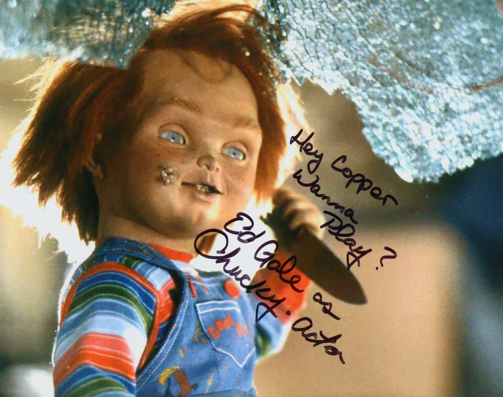 Ed Gale Signed "Child's Play" 8x10 Photo Inscribed "Hey Copper Wanna ...
