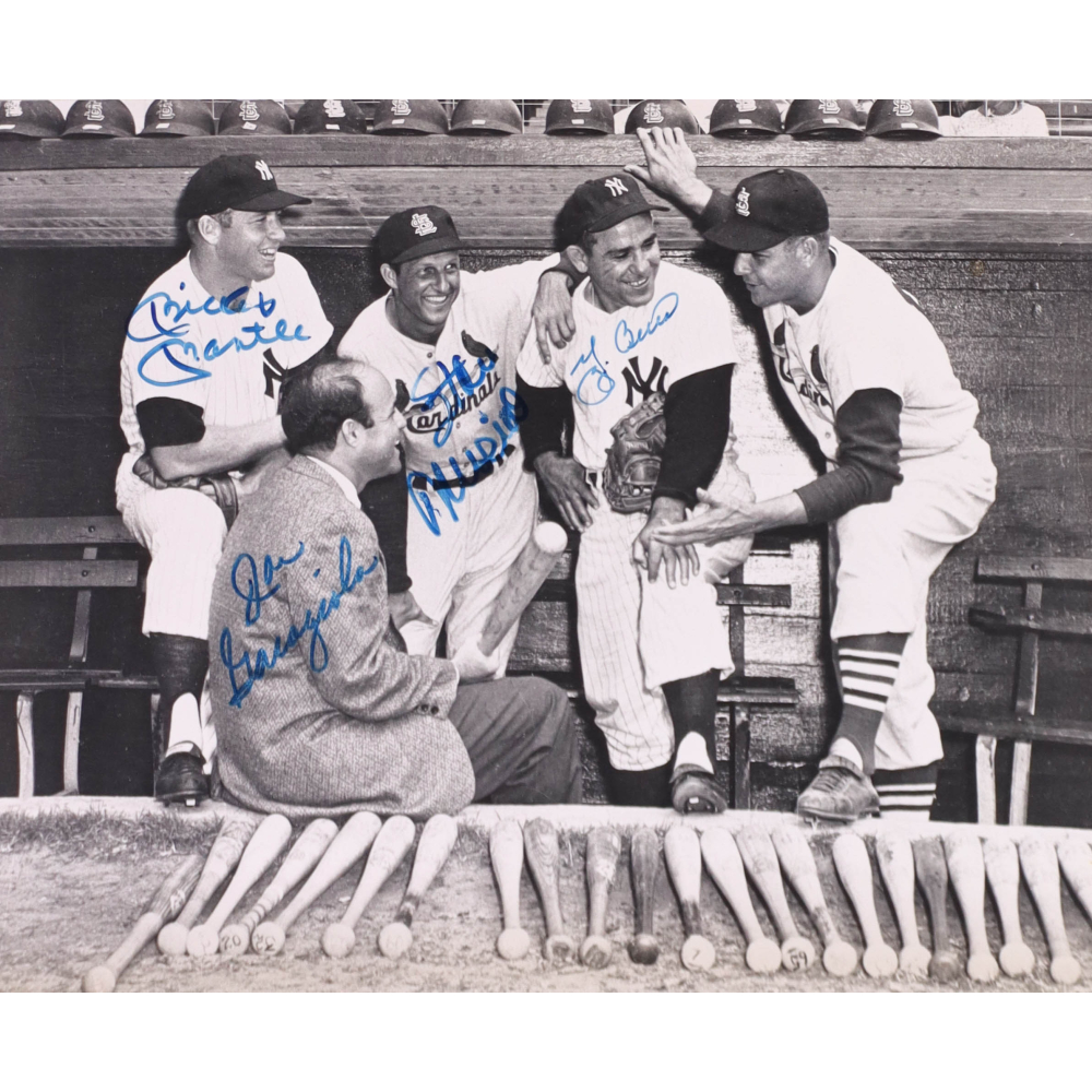 Yankees 8x10 Photo Signed by (4) with Mickey Mantle, Yogi Berra, Stan ...