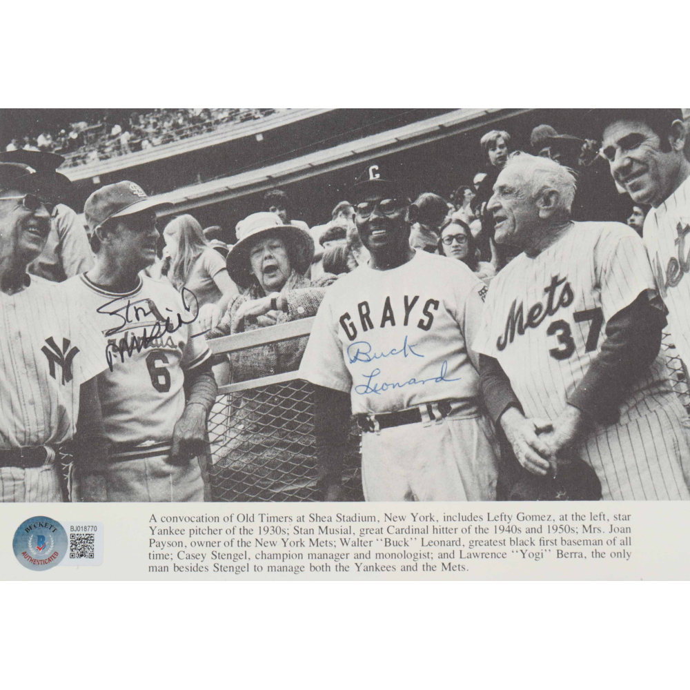 Stan Musial & Buck Leonard Signed 5x8 Magazine Page Cutout Photo ...