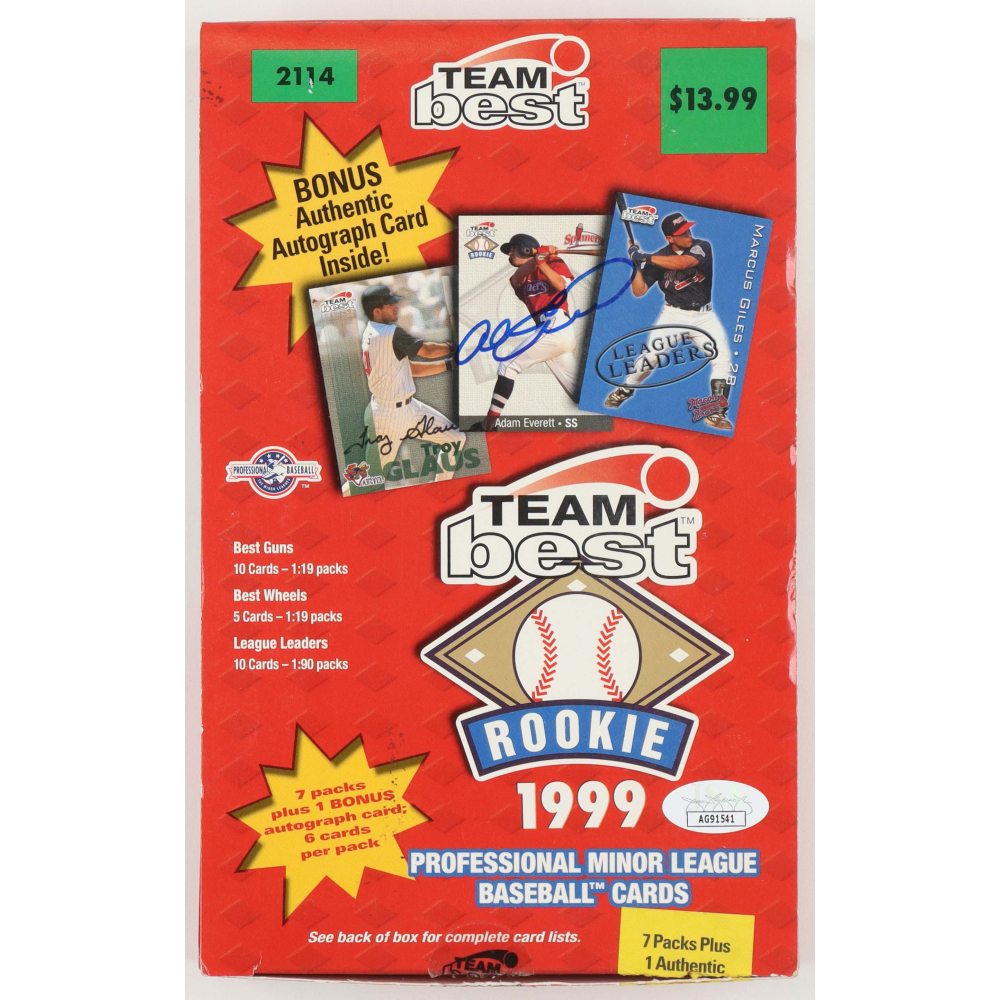Adam Everett Signed 1999 Team Best Baseball Card Box (JSA) | Pristine ...