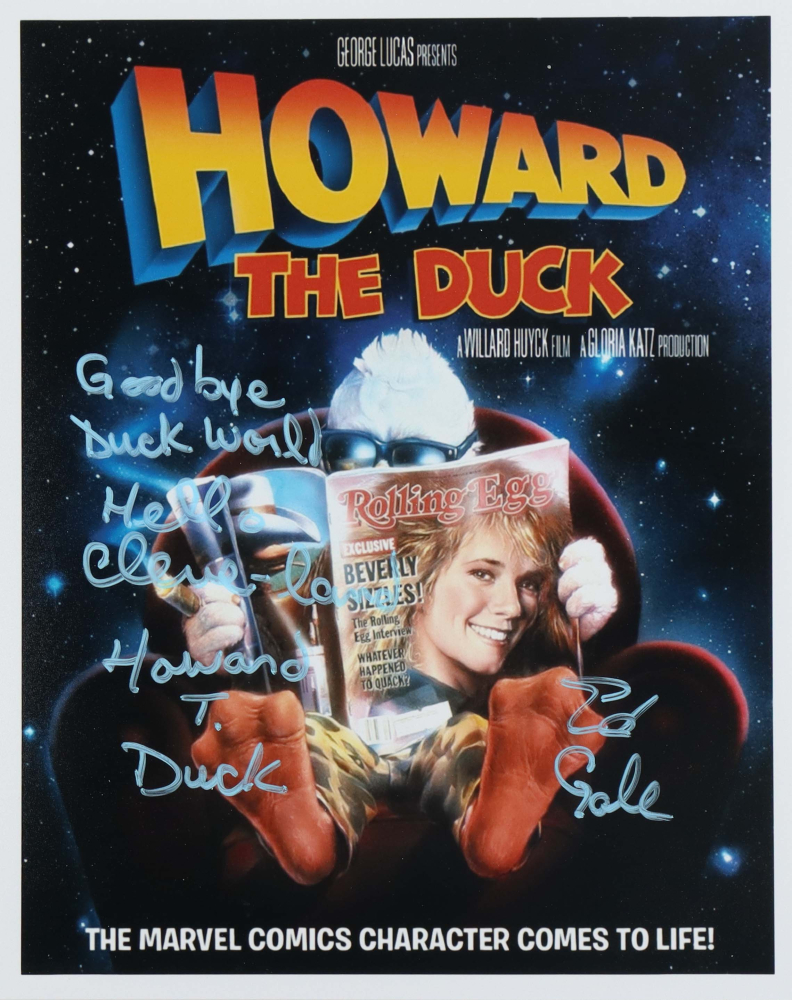 Ed Gale Signed "Howard the Duck" 8x10 Photo Inscribed "Goodbye Duck ...