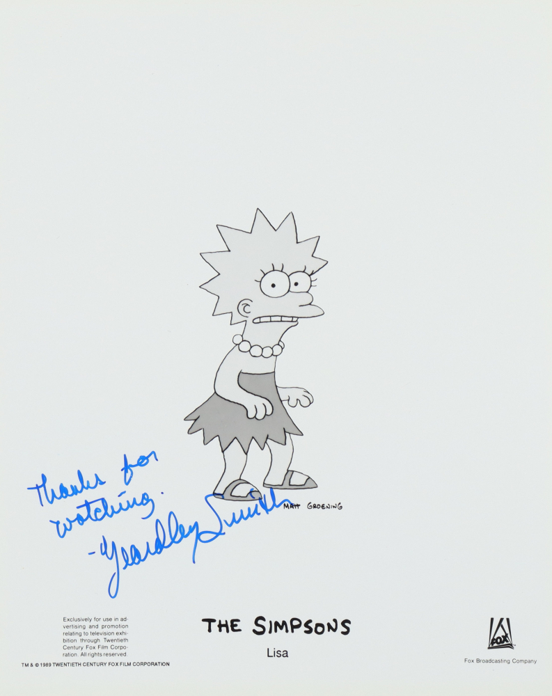 Yeardley Smith Signed "The Simpsons" 8x10 Photo Inscribed "Thanks for ...