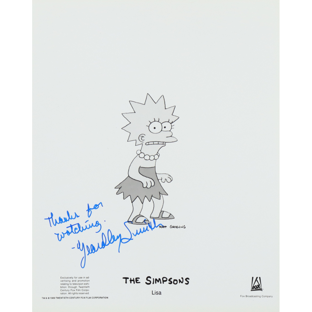 Yeardley Smith Signed "The Simpsons" 8x10 Photo Inscribed "Thanks for ...