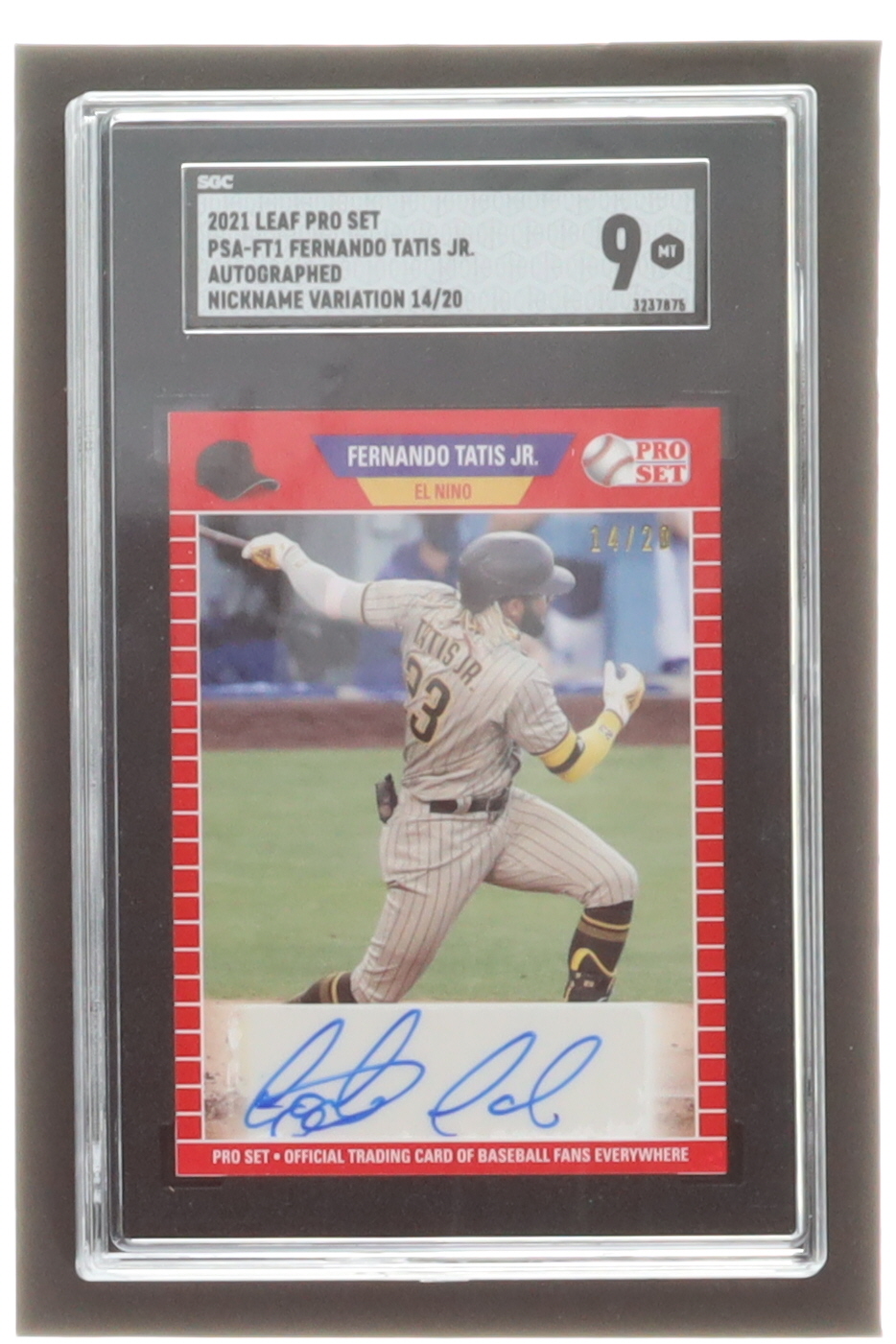 Fernando Tatis Jr. 2021 Leaf Pro Set Nickname Variation Autograph # ...