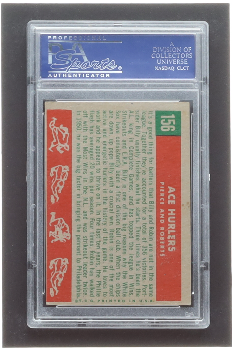 Billy Pierce / Robin Roberts 1959 Topps #156 Ace Hurlers (PSA 6) (OC ...