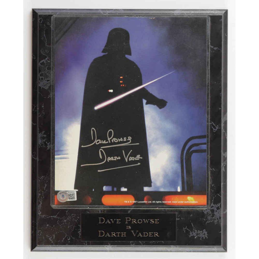 Dave Prowse Signed Custom Framed Plaque Display Inscribed "Darth Vader ...