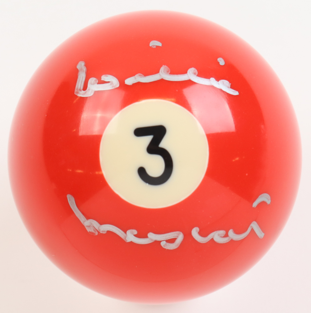 Willie Mosconi Signed #3 Billiard Ball with All Wood Display Case ...