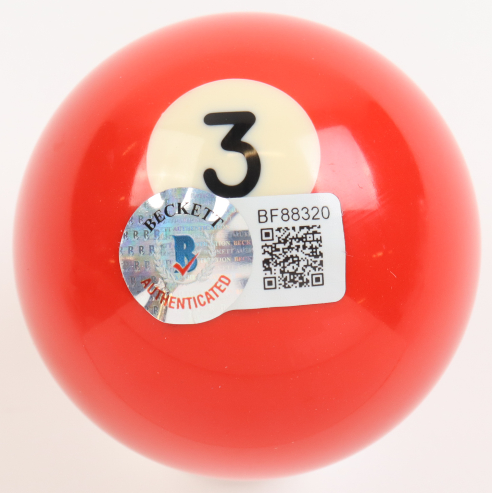 Willie Mosconi Signed #3 Billiard Ball with All Wood Display Case ...