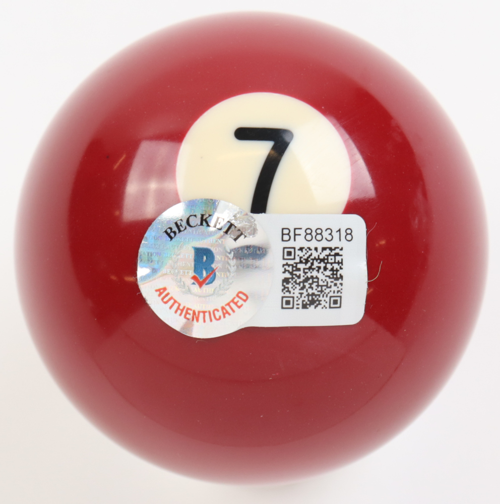 Willie Mosconi Signed #7 Billiard Ball with All Wood Display Case ...