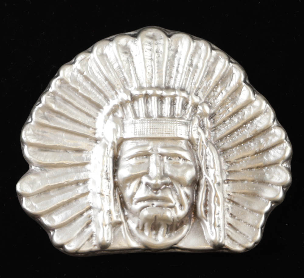 12 oz .999 Fine Silver Bison Bullion Silver Indian Chief Bullion Bar ...