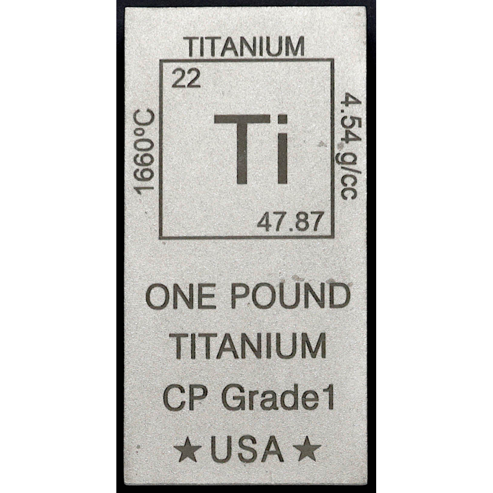 One Pound CP Grade 1 Titanium "Periodic Table" Bullion Bar | Pristine ...