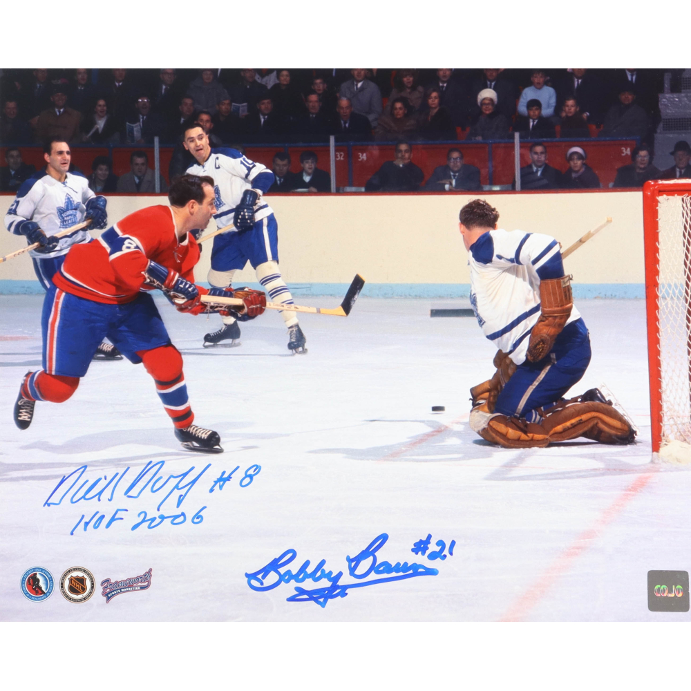 Dick Duff & Bobby Baun Signed 8x10 Photo Inscribed "HOF 2006" (COJO ...