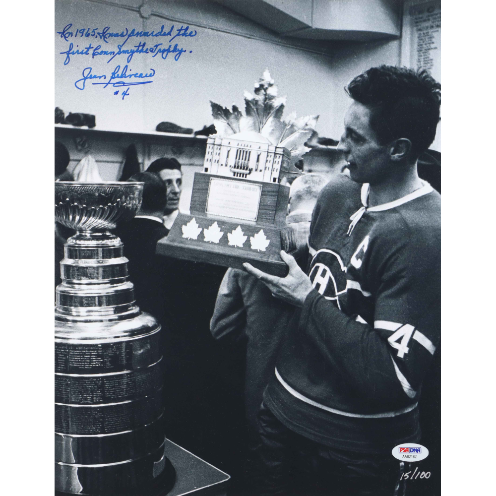 Jean Beliveau Signed LE Canadians 11x14 Photo Inscribed "In 1965, I was ...
