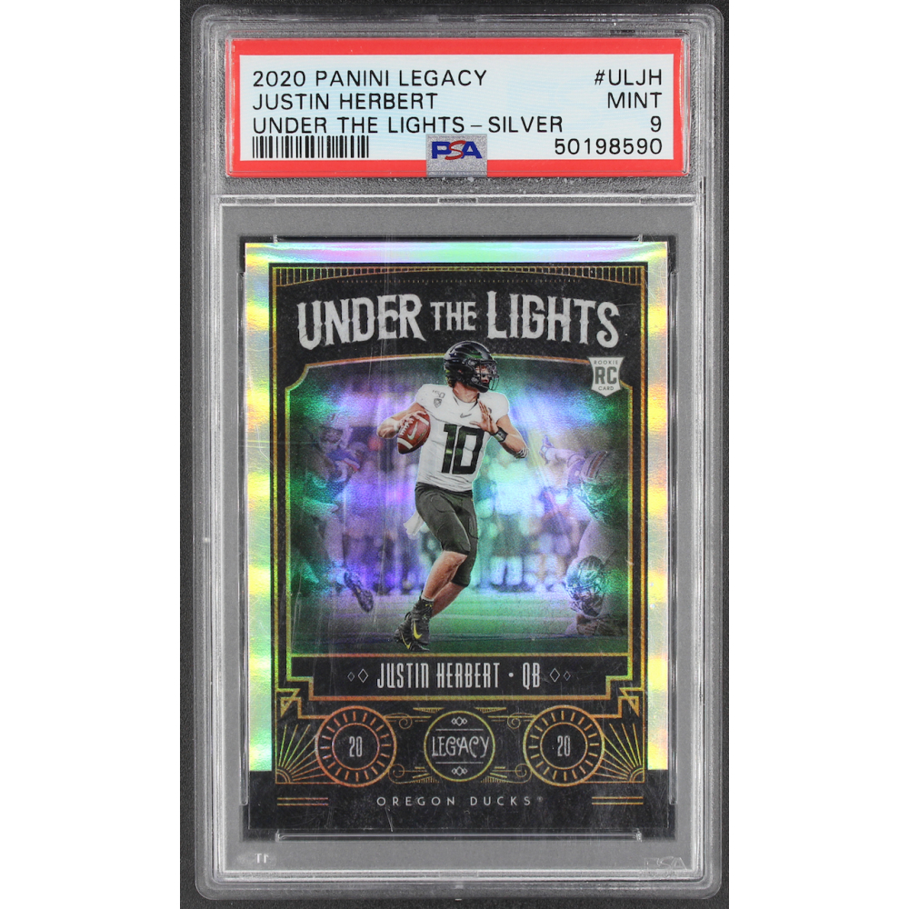 Justin Herbert 2020 Panini Legacy Under the Lights Silver #11 (PSA 9 ...