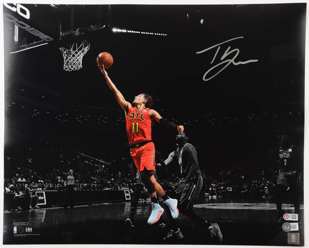 Trae Young Signed Hawks 16x20 Photo (Beckett & Young) | Pristine Auction