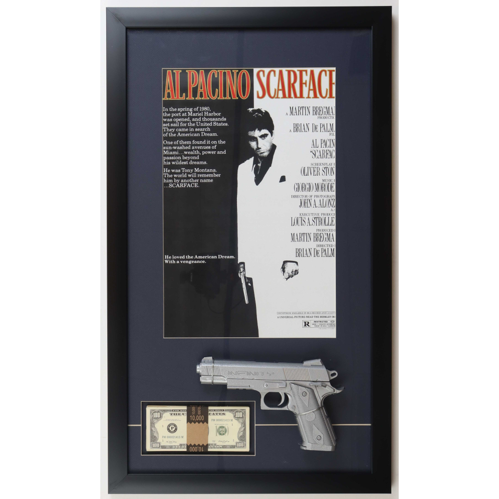 "Scarface" Custom Framed Movie Poster Display with Movie Prop Replica ...