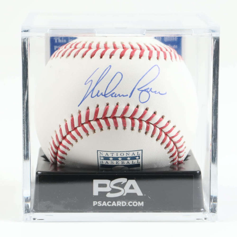 Nolan Ryan Signed OML Hall of Fame Logo Baseball Inscribed "H.O.F. '99", "324 Wins" & "5,714 K's ...