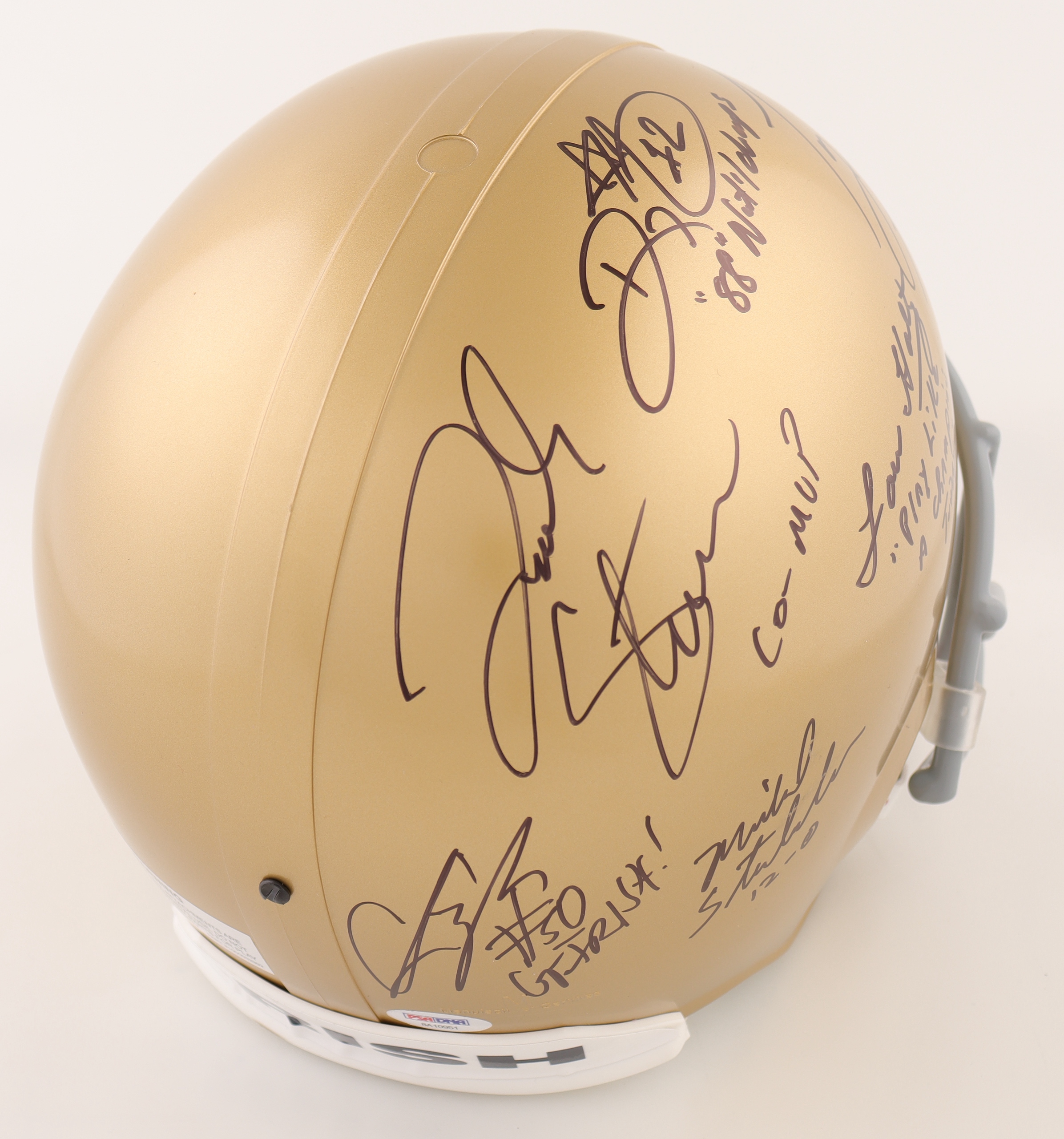 1988 Notre Dame Fighting Irish Full-Size Helmet Signed by (6) with Lou ...