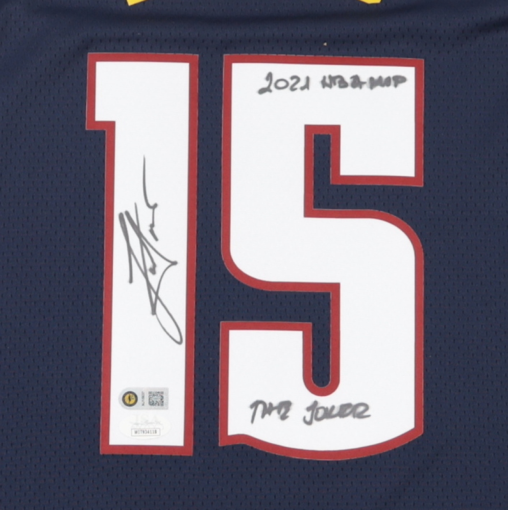 Nikola Jokic Signed Nuggets Jersey Inscribed "The Joker" & "2021 NBA ...
