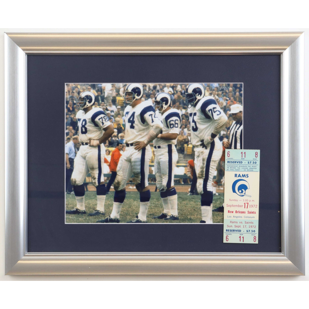 "The Fearsome Foursome" Rams Custom Framed Photo Display | Pristine Auction