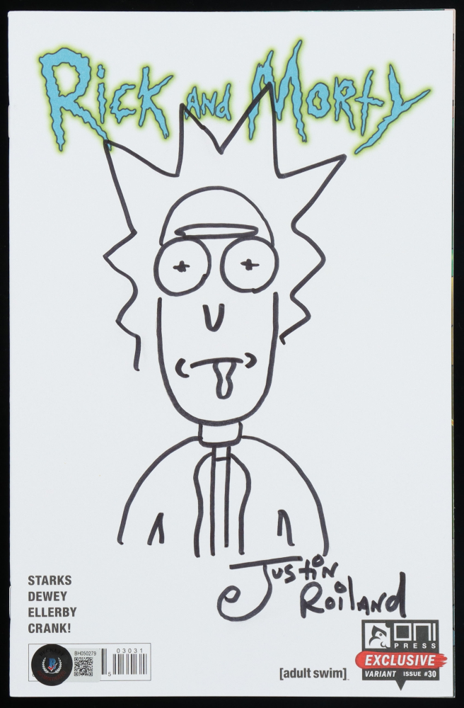 Justin Roiland Signed "Rick & Morty" Comic Book with Hand-Drawn Sketch ...