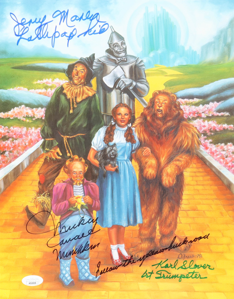 Mickey Carroll, Karl Slover & Jerry Maren Signed "The Wizard of Oz ...