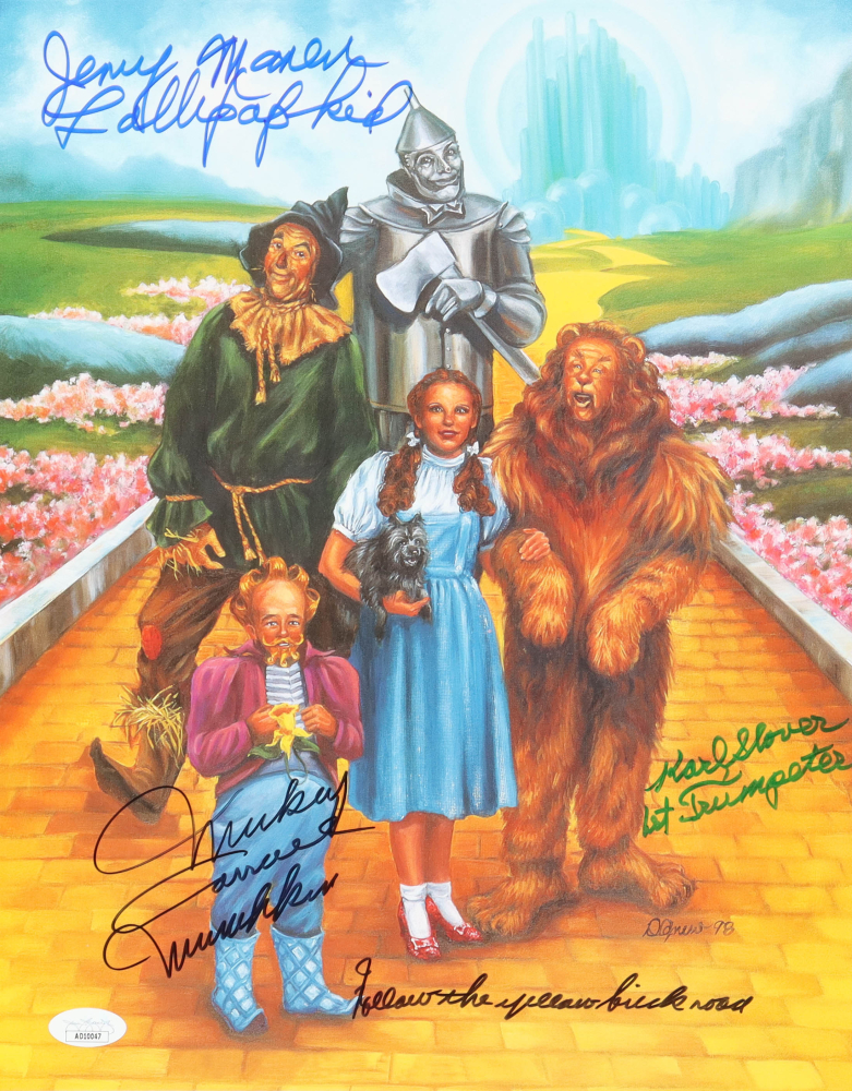 Mickey Carroll, Karl Slover & Jerry Maren Signed "The Wizard of Oz ...