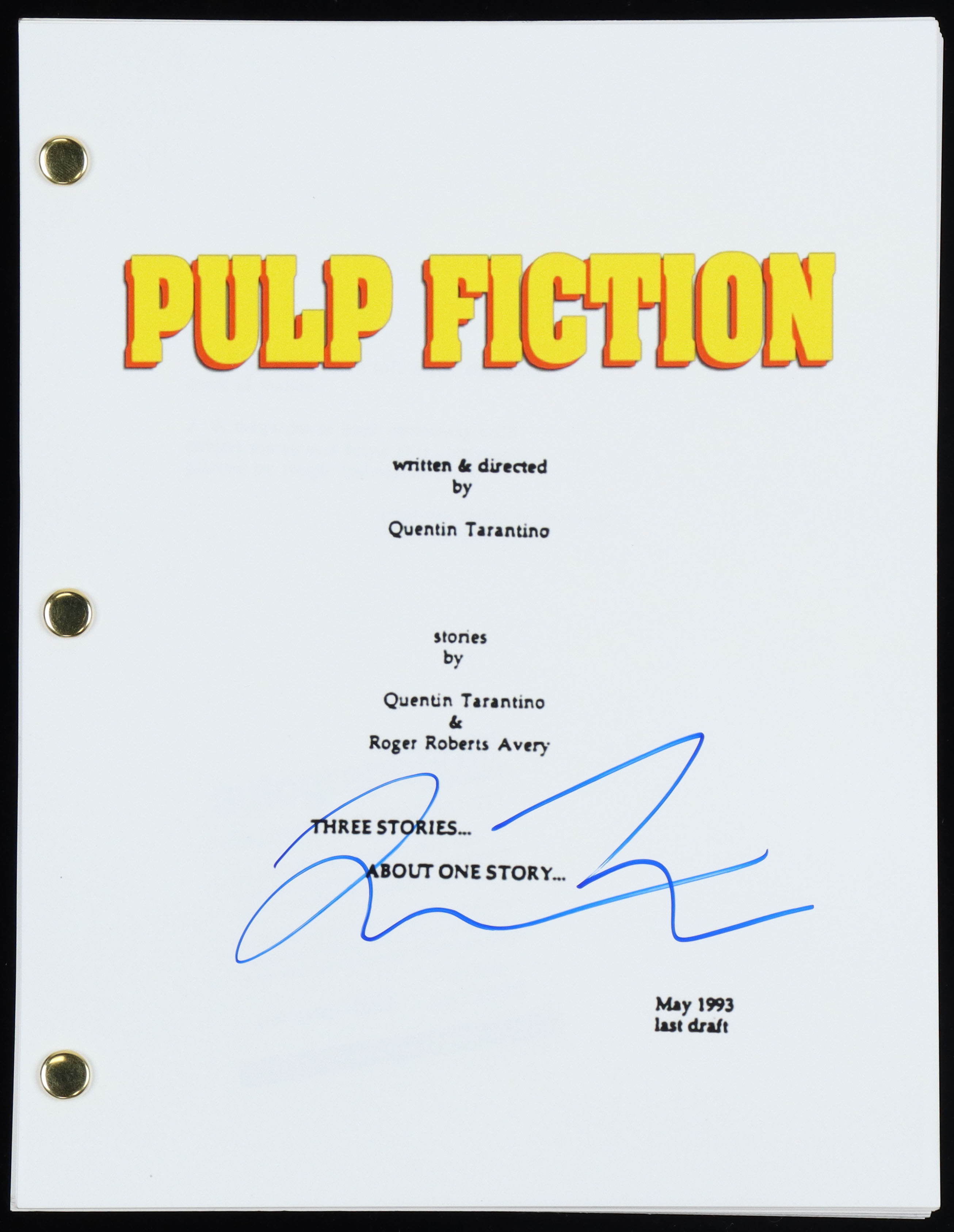 Quentin Tarantino Signed "Pulp Fiction" Movie Script (AutographCOA ...