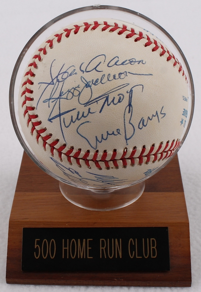 500 Home Run Club OAL Baseball Signed by (10) with Mickey Mantle, Frank ...