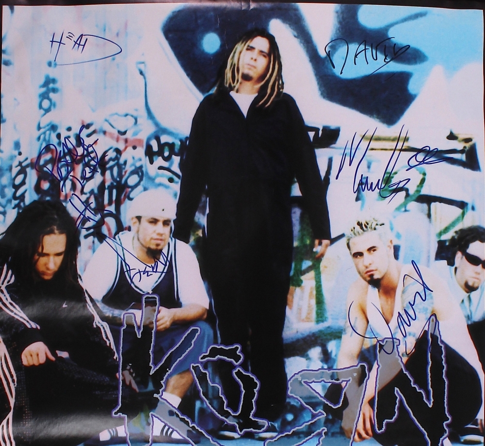 Korn Band-Signed 22" x 35" Poster with Jonathan Davis, Fieldy, Munky ...