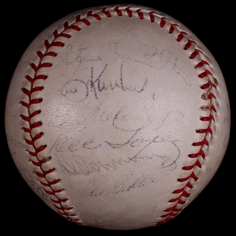 1963 Yankees Team-Signed Baseball by (23) with Yogi Berra, Tom Tresh ...