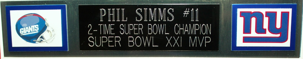 Phil Simms Signed Giants 35" x 43" Custom Framed Jersey Inscribed "SB ...