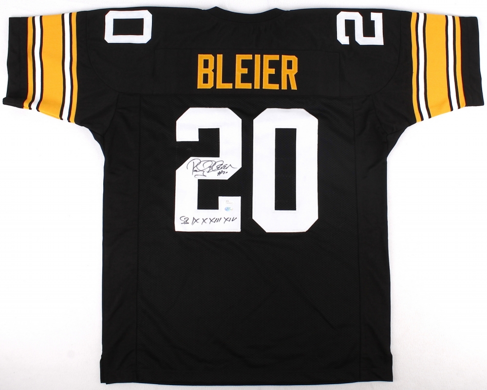 Rocky Bleier Signed Steelers Jersey Inscribed "SB IX, X, XIII, XIV ...
