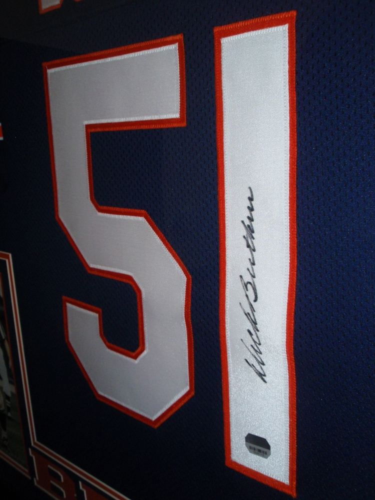 Dick Butkus Signed Bears 35x43 Custom Framed Jersey Mounted Memories